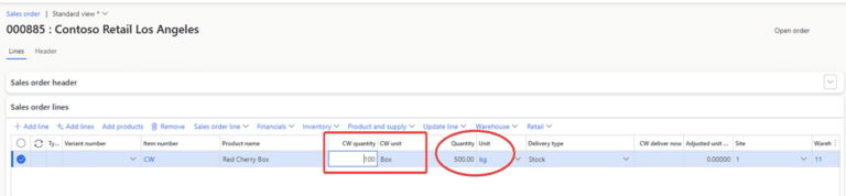 Purchase and sales ordering with catch weight items in Dynamics 365 ...