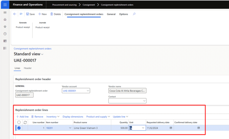 Consignment inventory in Dynamics 365 F&O: Receiving and consuming your ...