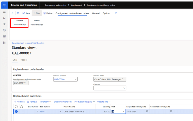 Consignment inventory in Dynamics 365 F&O: Receiving and consuming your ...