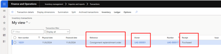 Consignment inventory in Dynamics 365 F&O: Receiving and consuming your ...