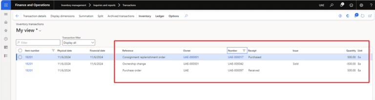 Consignment inventory in Dynamics 365 F&O: Receiving and consuming your ...