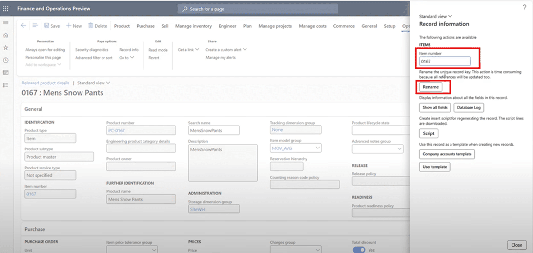 How to rename item number in Dynamics 365 Finance and Operations post ...