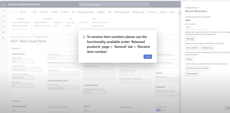 How to rename item number in Dynamics 365 Finance and Operations post ...