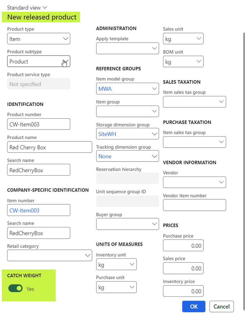Setting up catch weight products in Dynamics 365 Finance and Operations ...