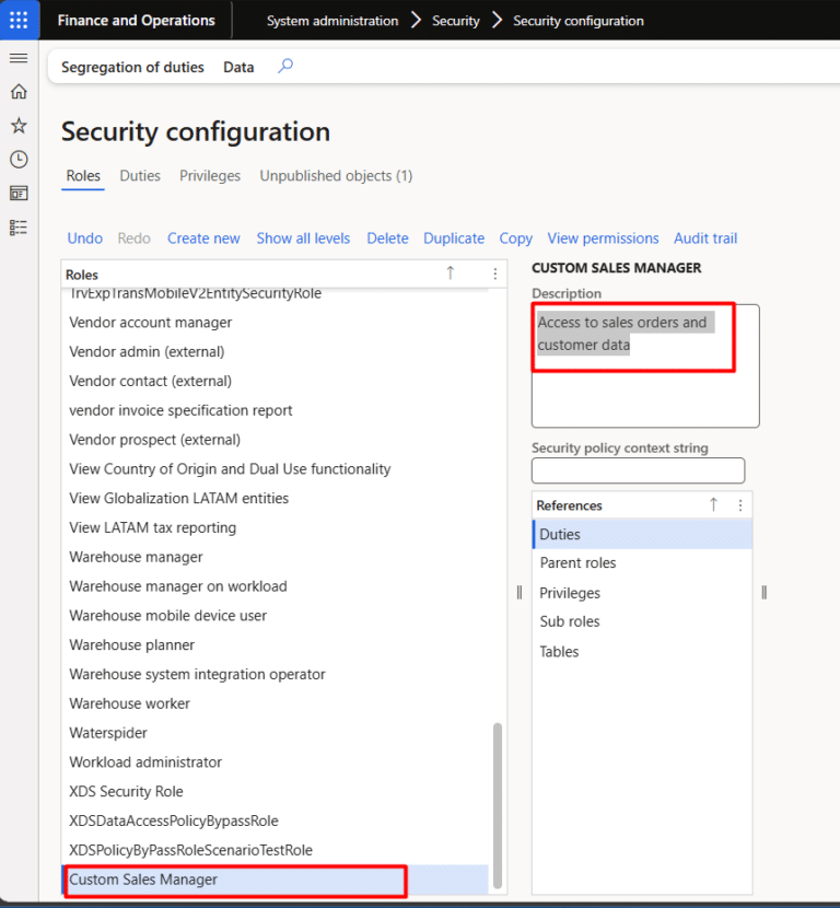How to create a custom security role in Dynamics 365 Finance and Operations?